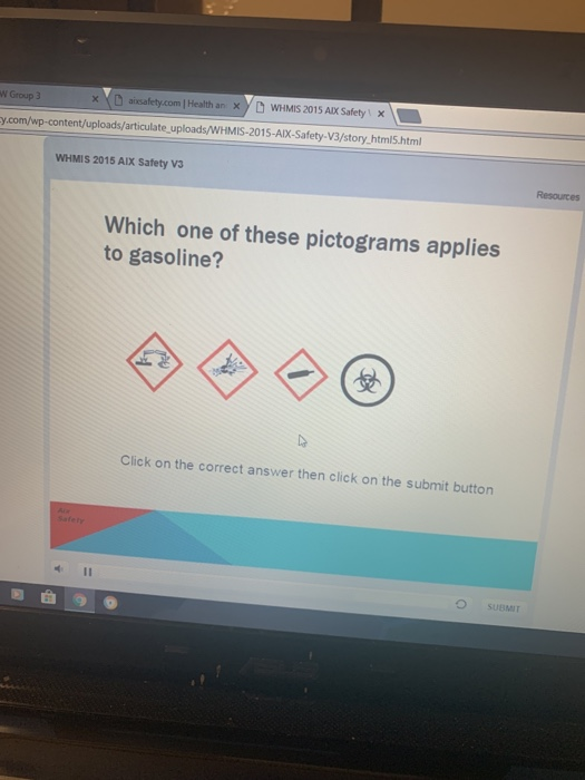 Solved X airesafety.com | Health an X WHMIS 2015 AIX Safety | Chegg.com