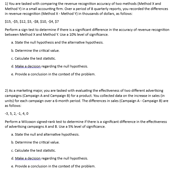 Solved You are tasked with comparing the revenue recognition | Chegg.com