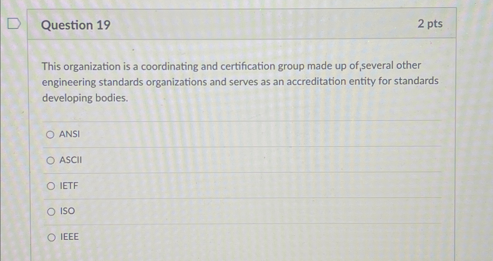 Solved Question 192 ﻿ptsThis organization is a coordinating | Chegg.com