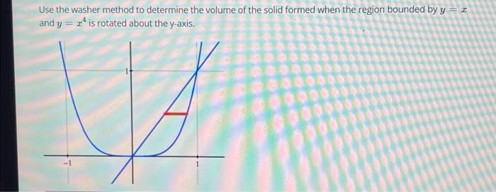 Solved Use the washer method to determine the volume of the | Chegg.com