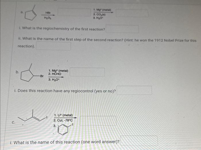 Solved Below you will find twelve (12) reaction products | Chegg.com