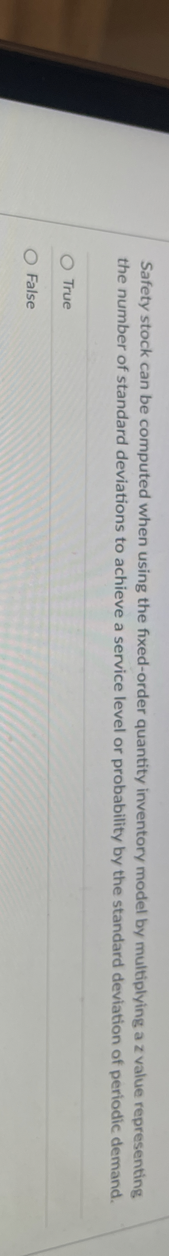 Solved Safety stock can be computed when using the | Chegg.com