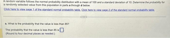 Solved A random variable follows the normal probability | Chegg.com
