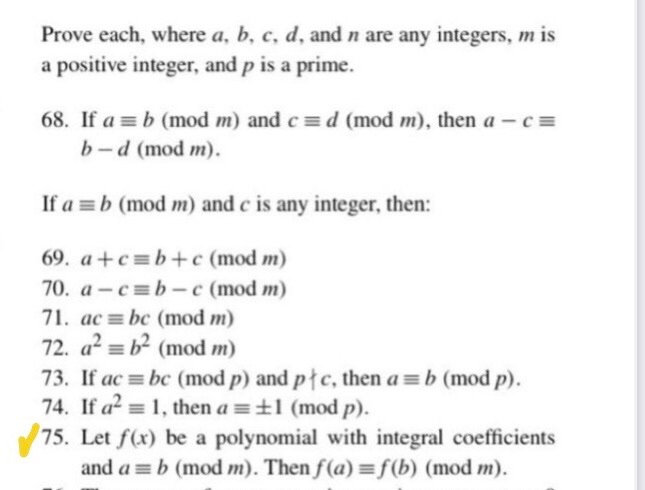 Solved Prove each, where a, b, c, d, and n are any integers, | Chegg.com