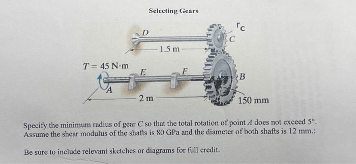 Solved Selecting Gears Specify the minimum radius of gear C | Chegg.com