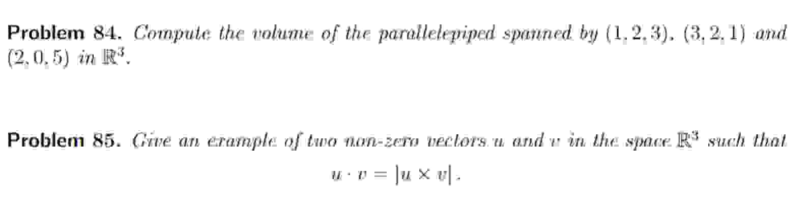 Solved Problem 85. ﻿give an example of two non-zero vectors | Chegg.com