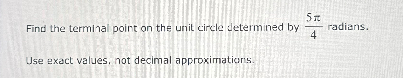 Solved Find the terminal point on the unit circle determined | Chegg.com