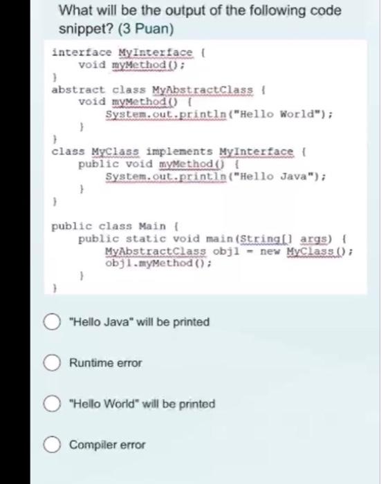 Solved What will be the output of the following code | Chegg.com