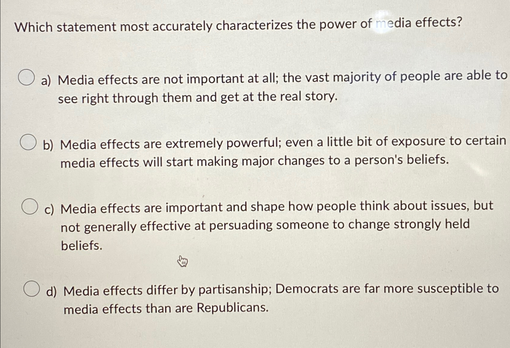 Solved Which statement most accurately characterizes the | Chegg.com