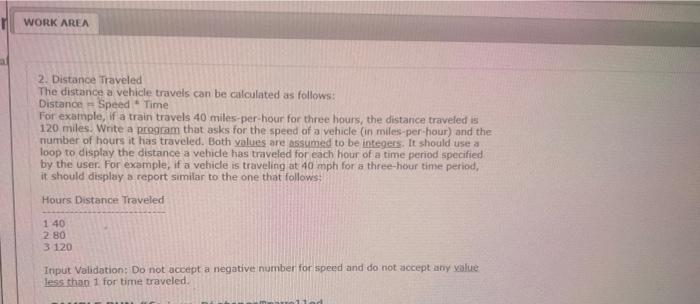 Solved 2. Distance iraveled The distance a vehicle travels | Chegg.com