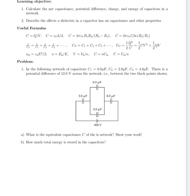 Solved Learning objective:Calculate the net capacitance, | Chegg.com