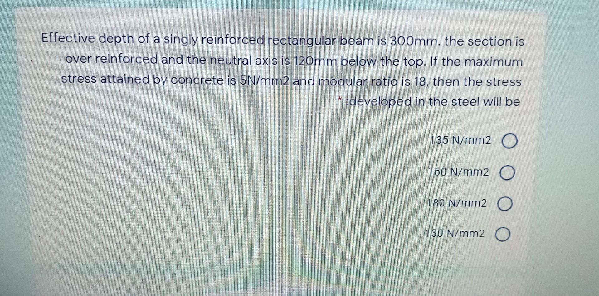 Solved Effective depth of a singly reinforced rectangular | Chegg.com