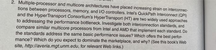 Solved 2. Multiple-processor and multicore architectures | Chegg.com
