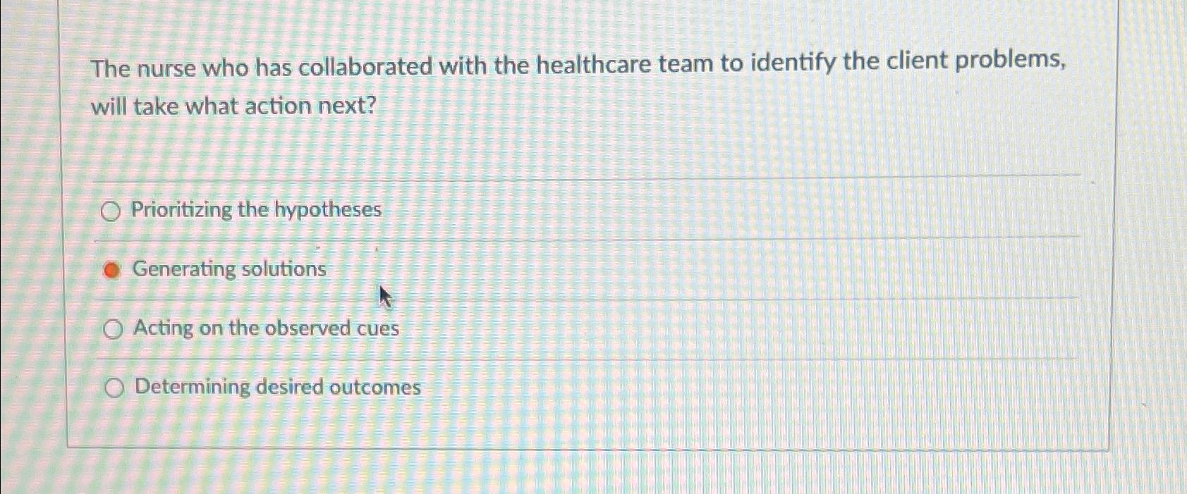 Solved The nurse who has collaborated with the healthcare | Chegg.com