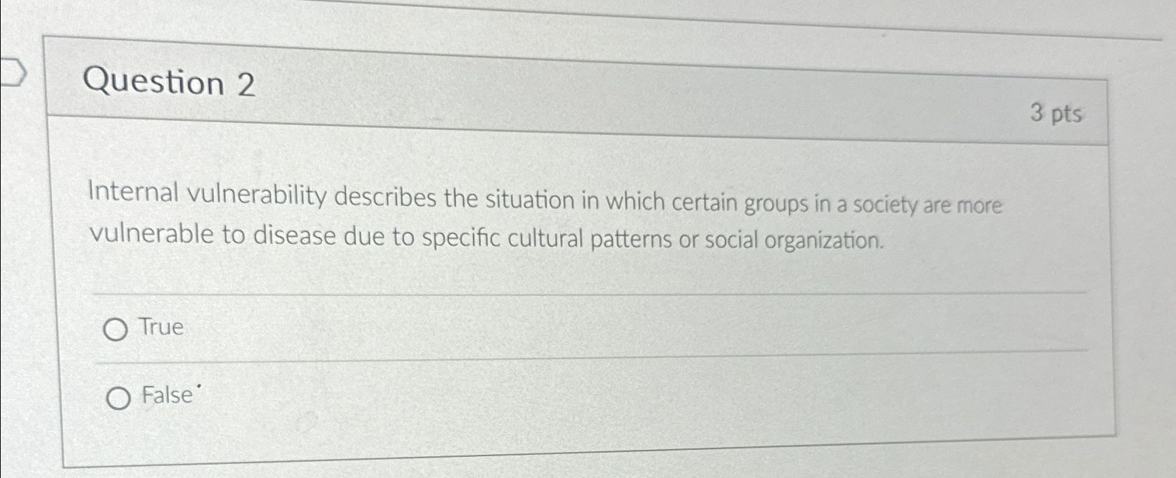 Solved Question 23 ﻿ptsInternal vulnerability describes the | Chegg.com
