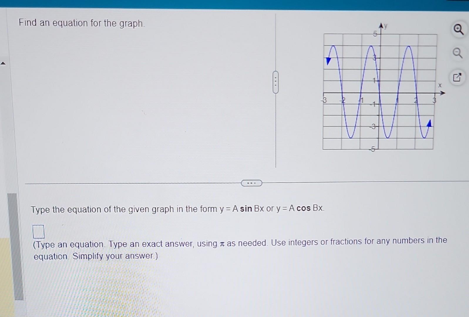Solved Find an equation for the graph. Type the equation of | Chegg.com