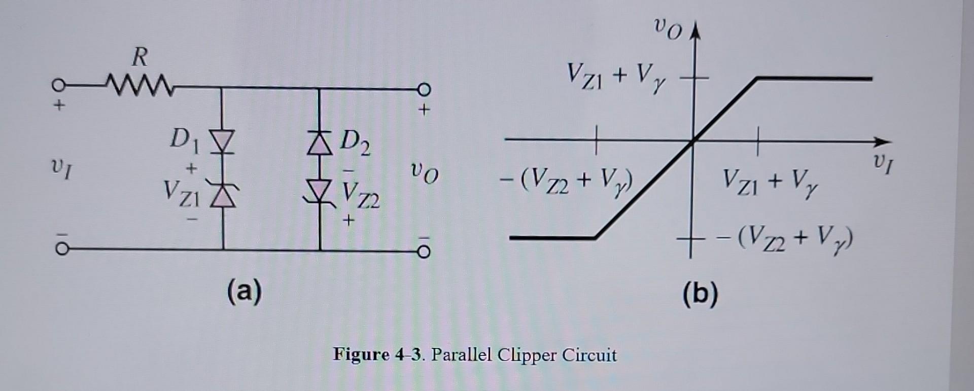 Solved (b) Figure 4-3. Parallel Clipper Circuit9. Build the | Chegg.com