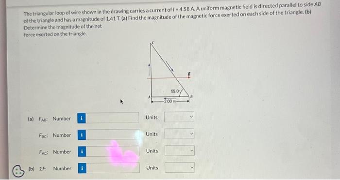 Solved The triangular loop of wire shown in the drawing | Chegg.com