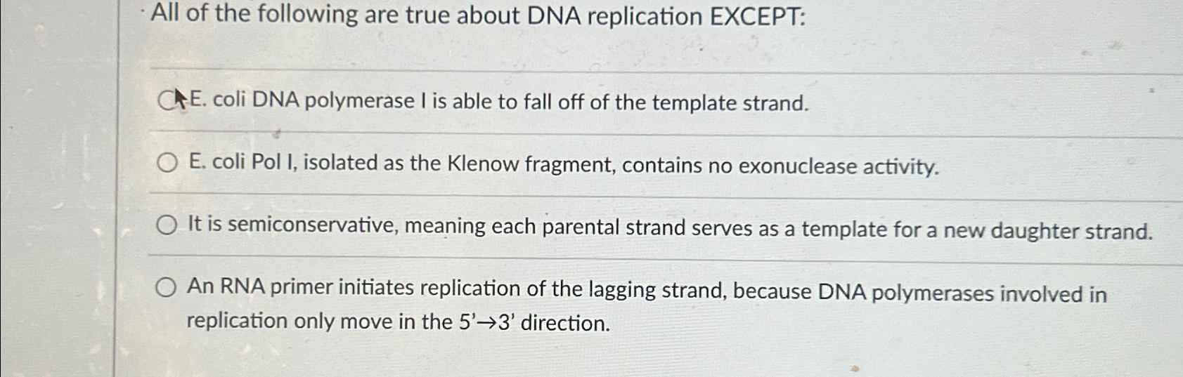 Solved All of the following are true about DNA replication | Chegg.com