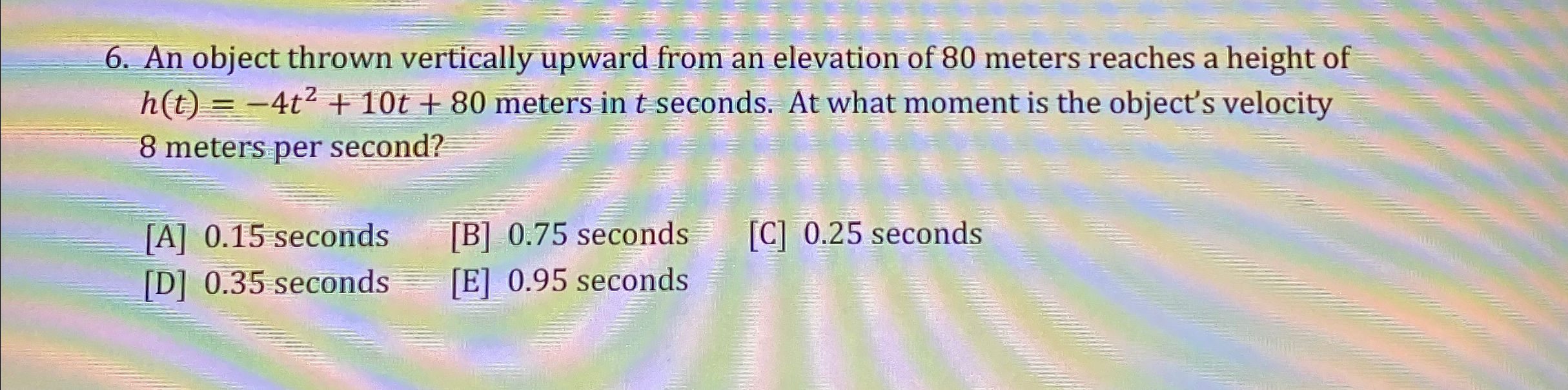 Solved An object thrown vertically upward from an elevation | Chegg.com