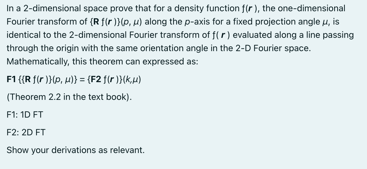 Solved In a 2-dimensional space prove that for a density | Chegg.com