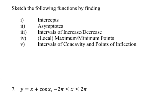 Solved Sketch the following functions by findingi) | Chegg.com