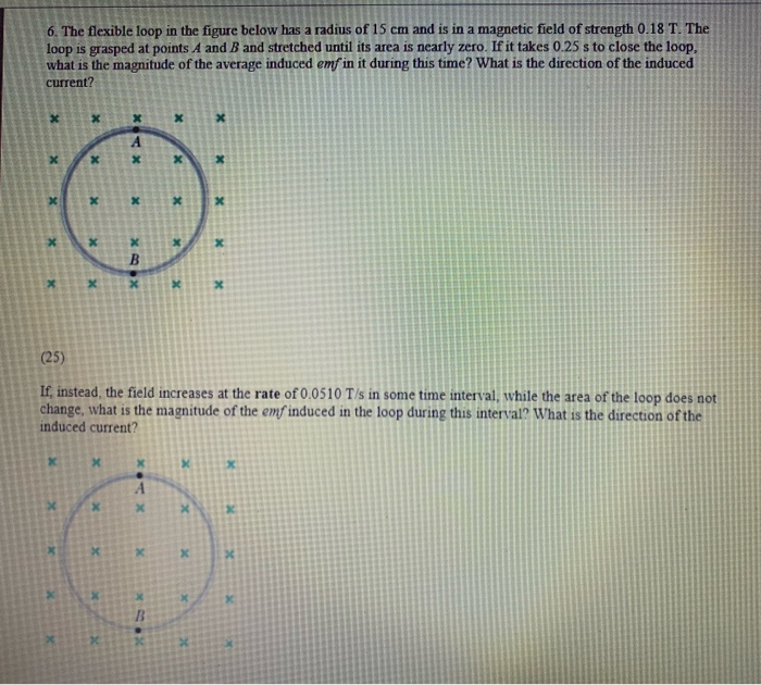 Solved 6. The flexible loop in the figure below has a radius | Chegg.com