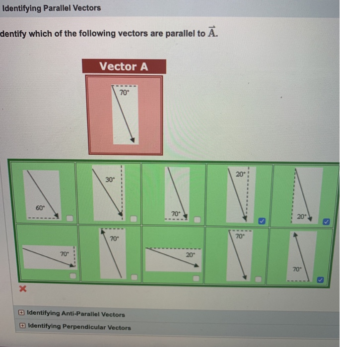 Solved Identifying Parallel Vectors Hentify which of the | Chegg.com