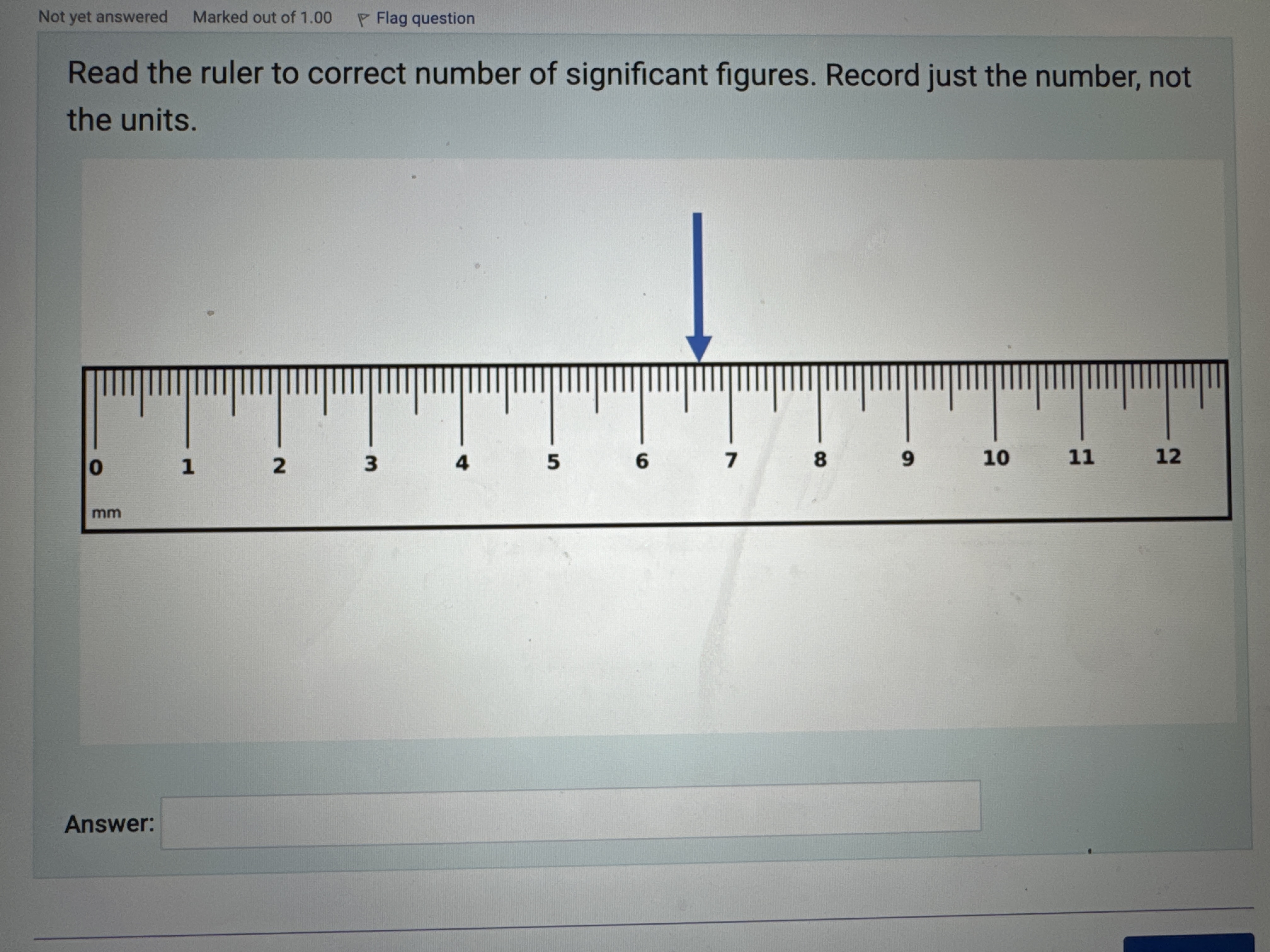 Solved Read the ruler to correct number of significant | Chegg.com
