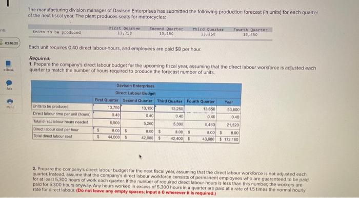 Solved The manufacturing division manager of Davison | Chegg.com