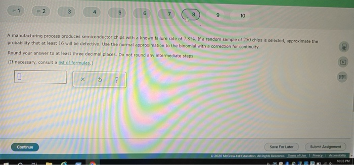 Solved 2 3 4 5 6 A manufacturing process produces | Chegg.com