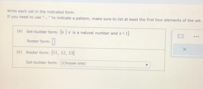 Solved Write each set in the indicated form. If you need to | Chegg.com