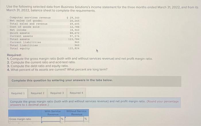 Solved Use the following selected data from Business | Chegg.com