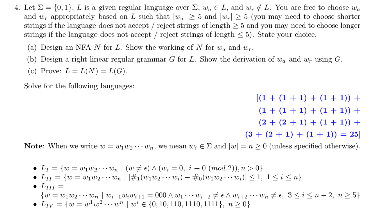 Solved Solve for the following languages:The question in the | Chegg.com