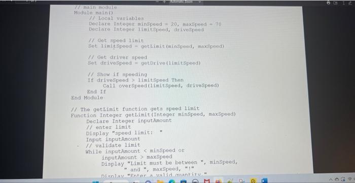 Solved R7 main module Madule main(?) (1. iocal variables. | Chegg.com
