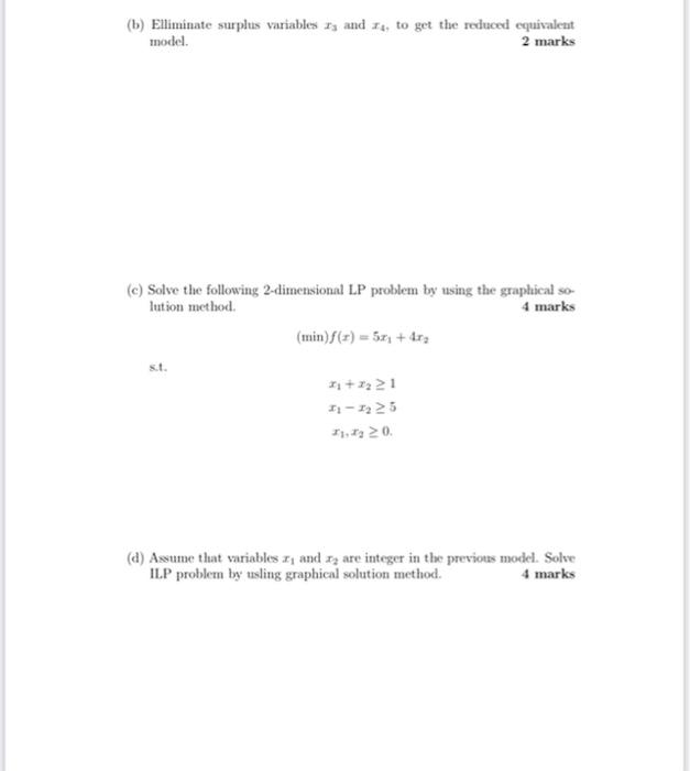 Solved 2. (Dual simplex, Graphical solution method). | Chegg.com