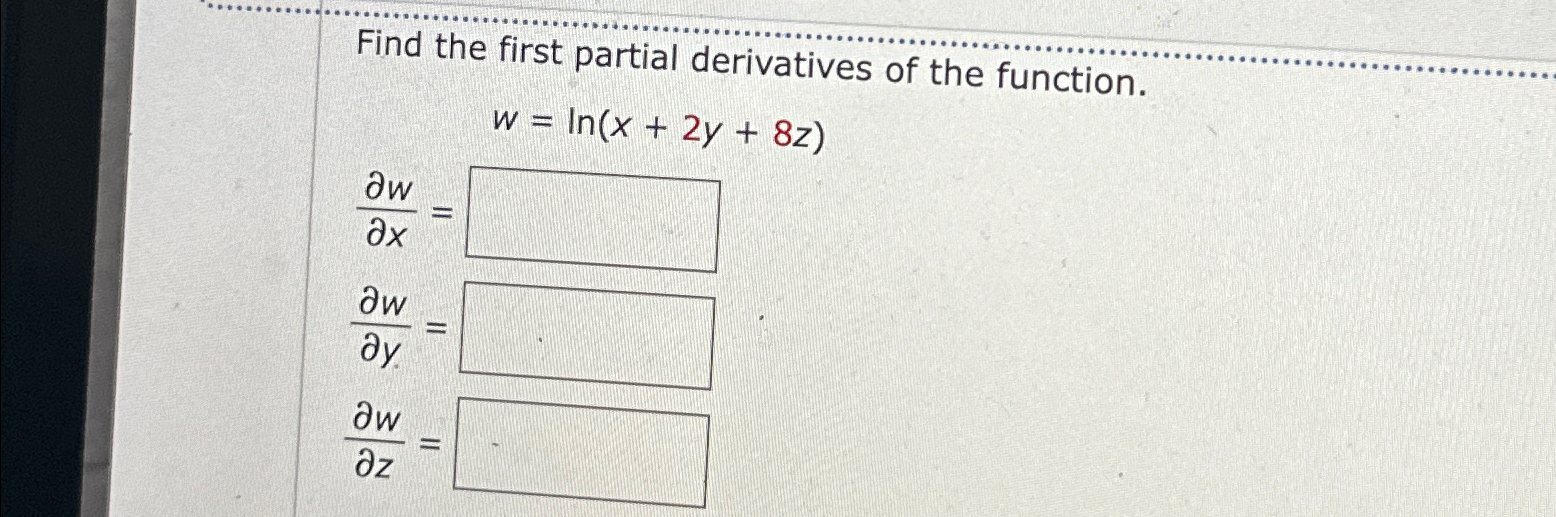 Solved Find the first partial derivatives of the | Chegg.com
