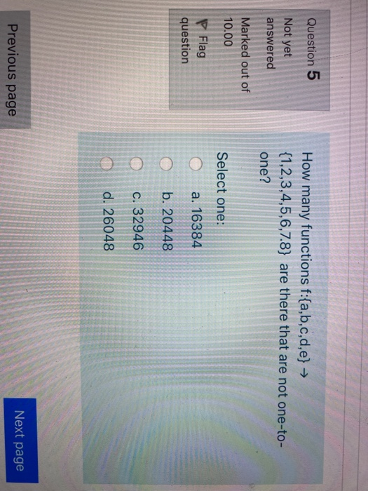 Solved ion 5 Not Yet How Many Functions F a b c d e Chegg