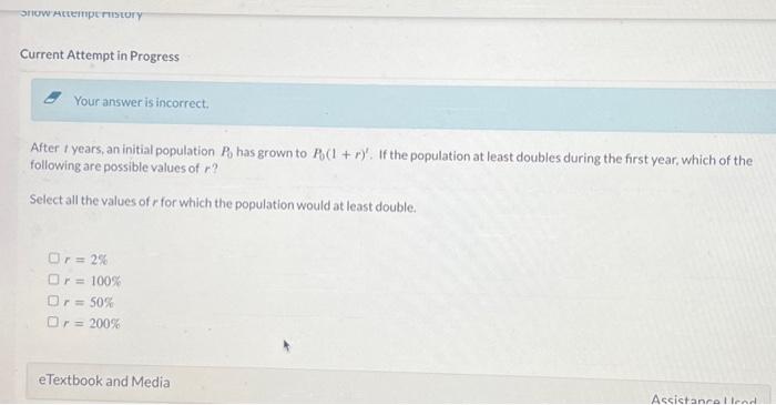 Solved Snow Attempt History Current Attempt in Progress Your | Chegg.com