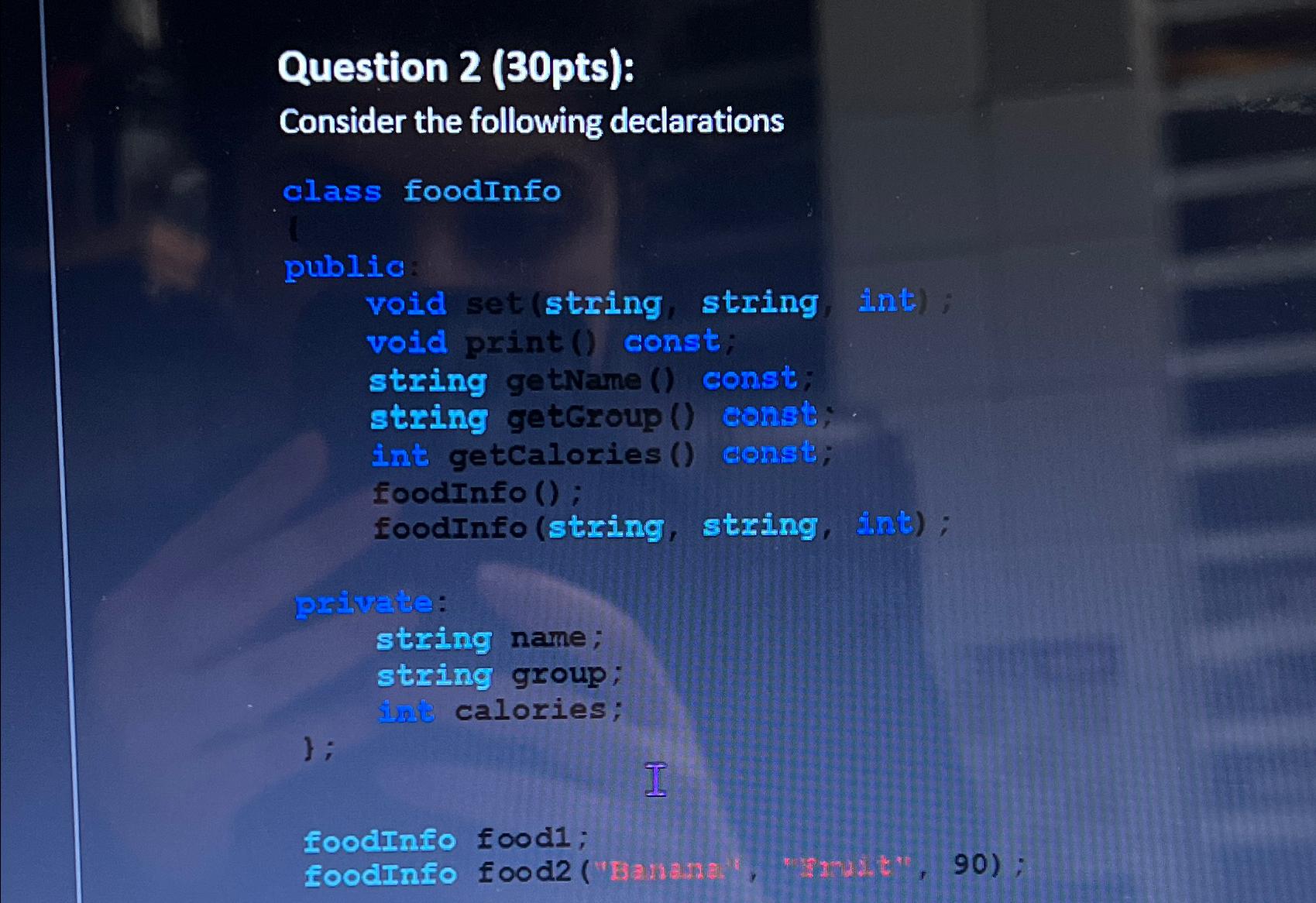 Solved Question 2 (30pts):Consider the following | Chegg.com