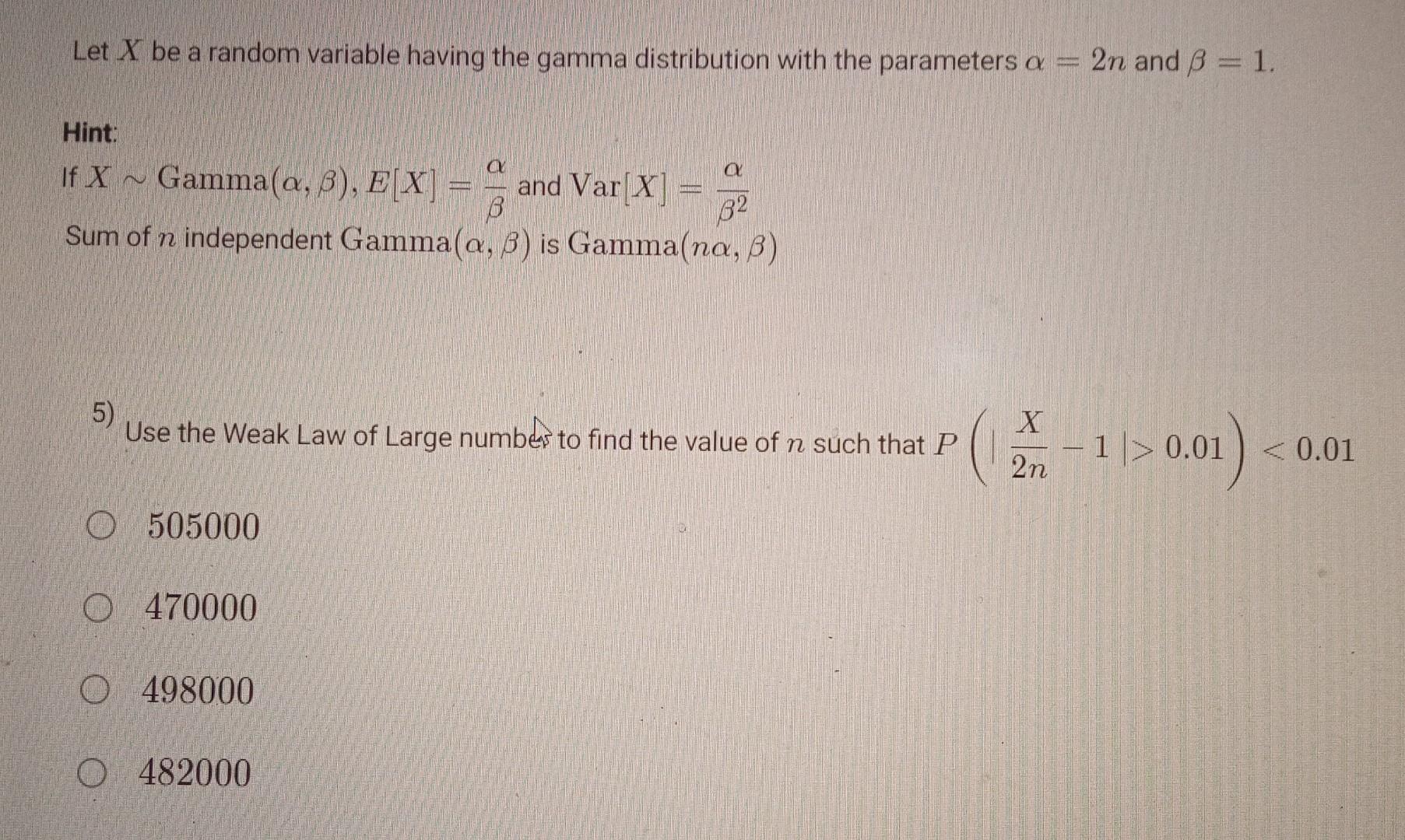 Solved Let X be a random variable having the gamma | Chegg.com