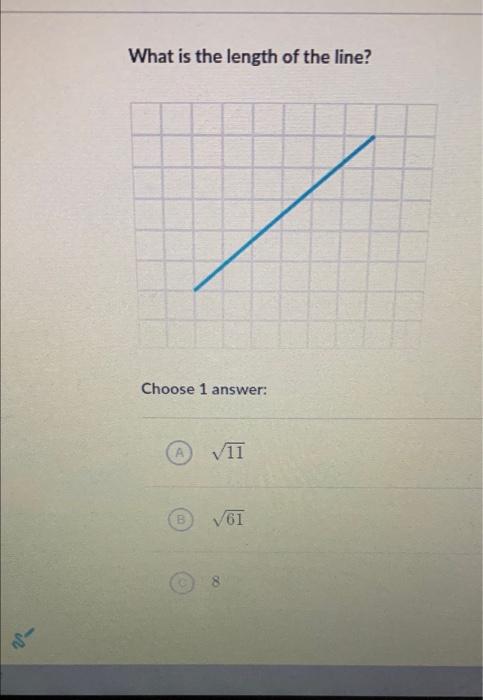 Solved What is the length of the line? Choose 1 answer: V11 | Chegg.com
