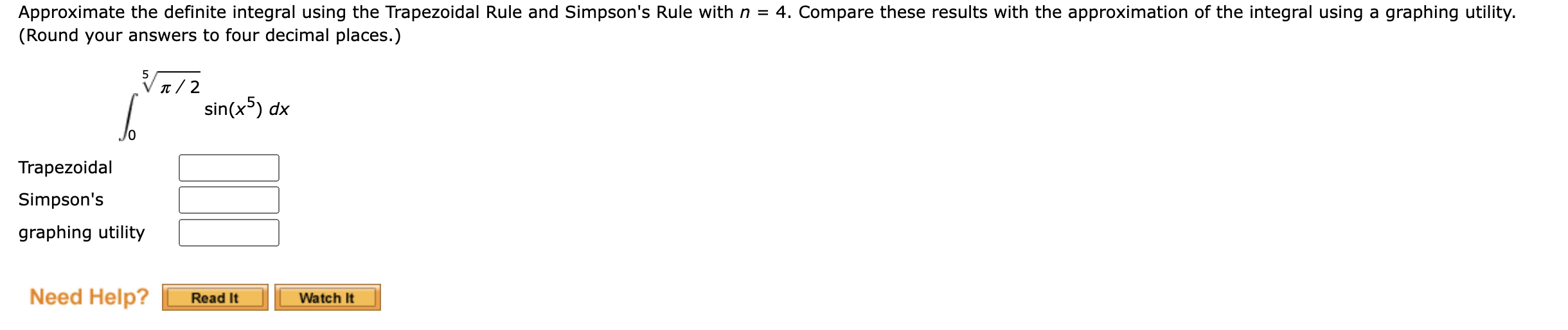 Solved Approximate the definite integral using the | Chegg.com