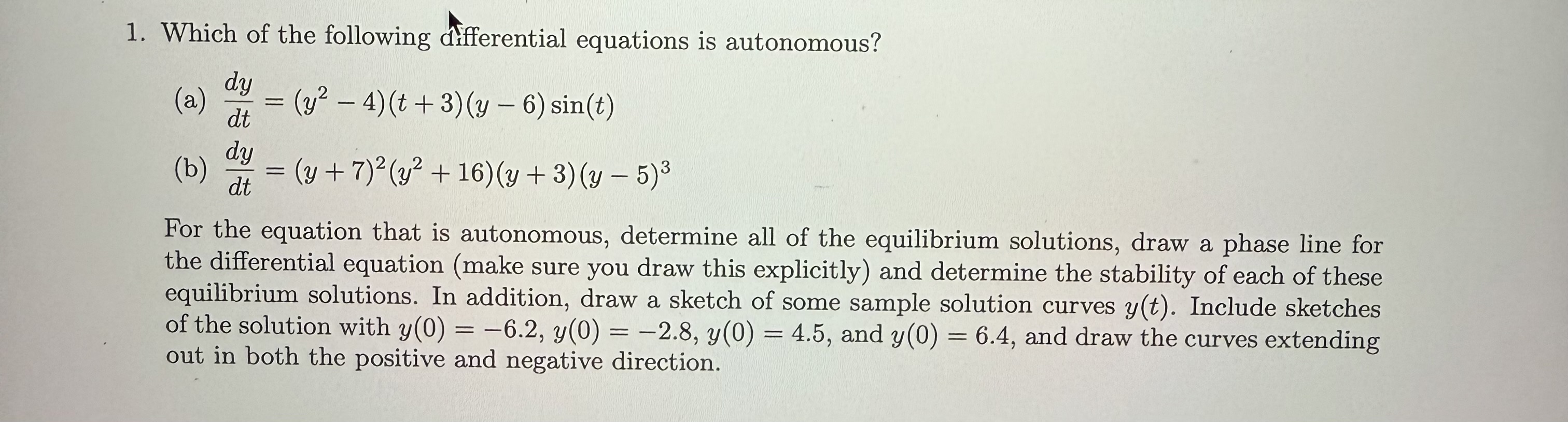 Which of ﻿the following differential equations is | Chegg.com