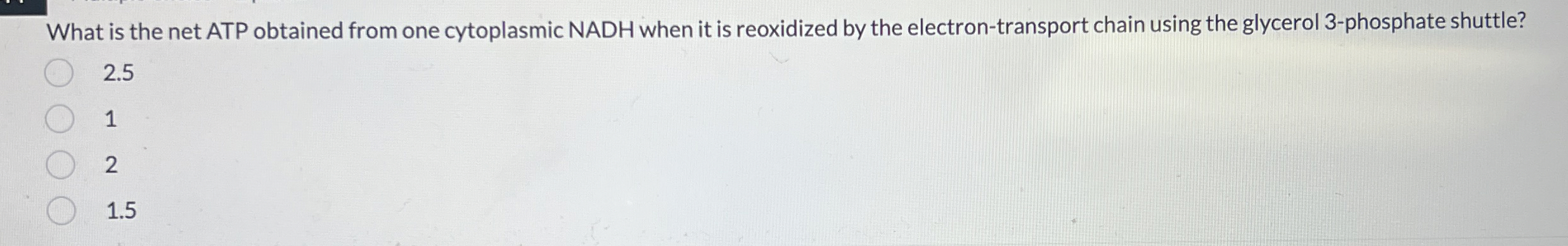 Solved What is the net ATP obtained from one cytoplasmic | Chegg.com