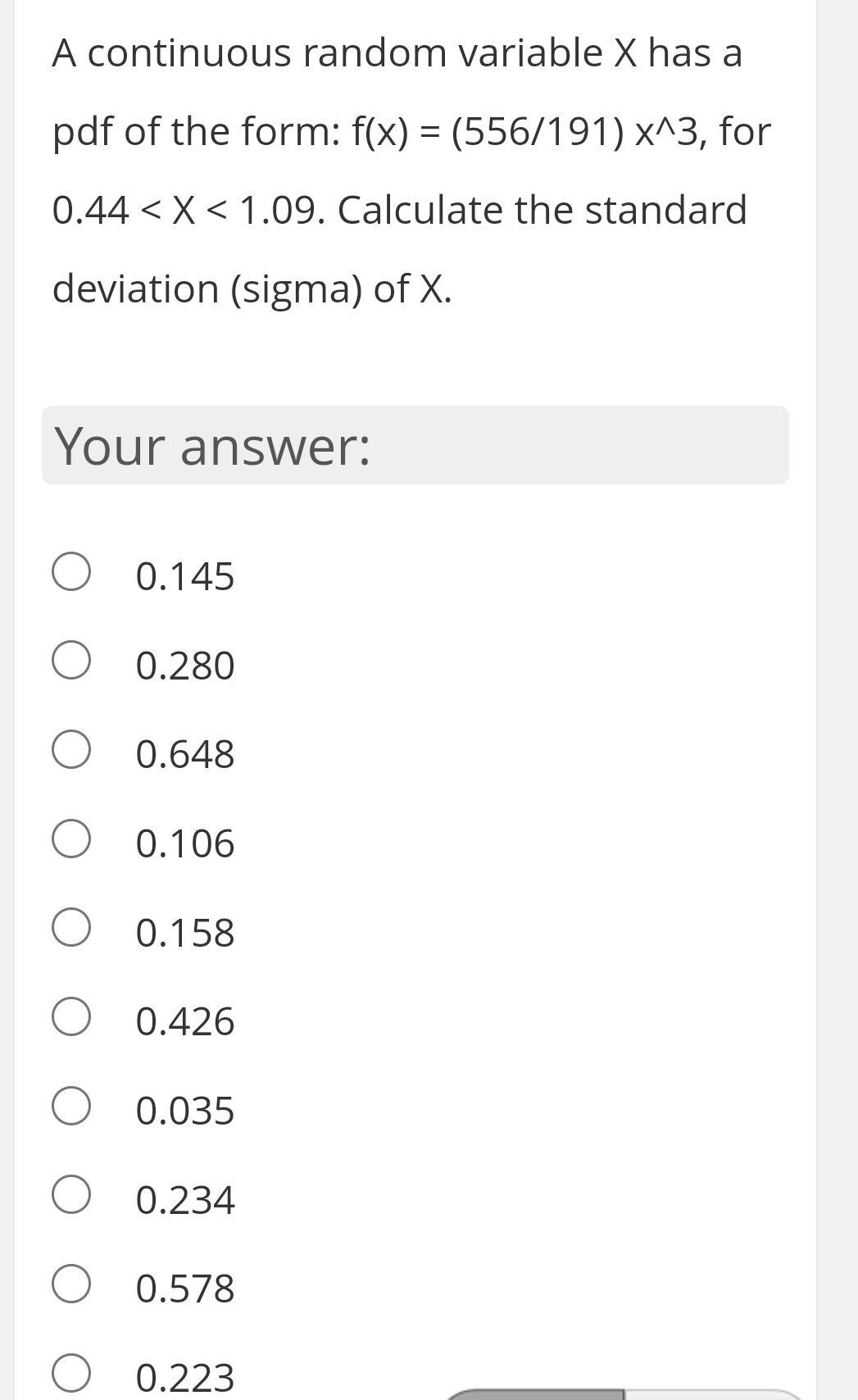 Solved A continuous random variable x ﻿has a pdf of the | Chegg.com