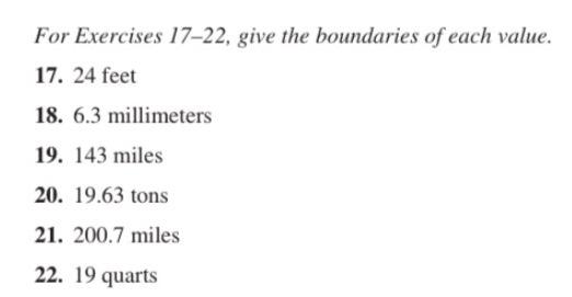 Solved For Exercises 17-22, give the boundaries of each | Chegg.com