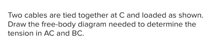 Solved Two cables are tied together at C and loaded as | Chegg.com