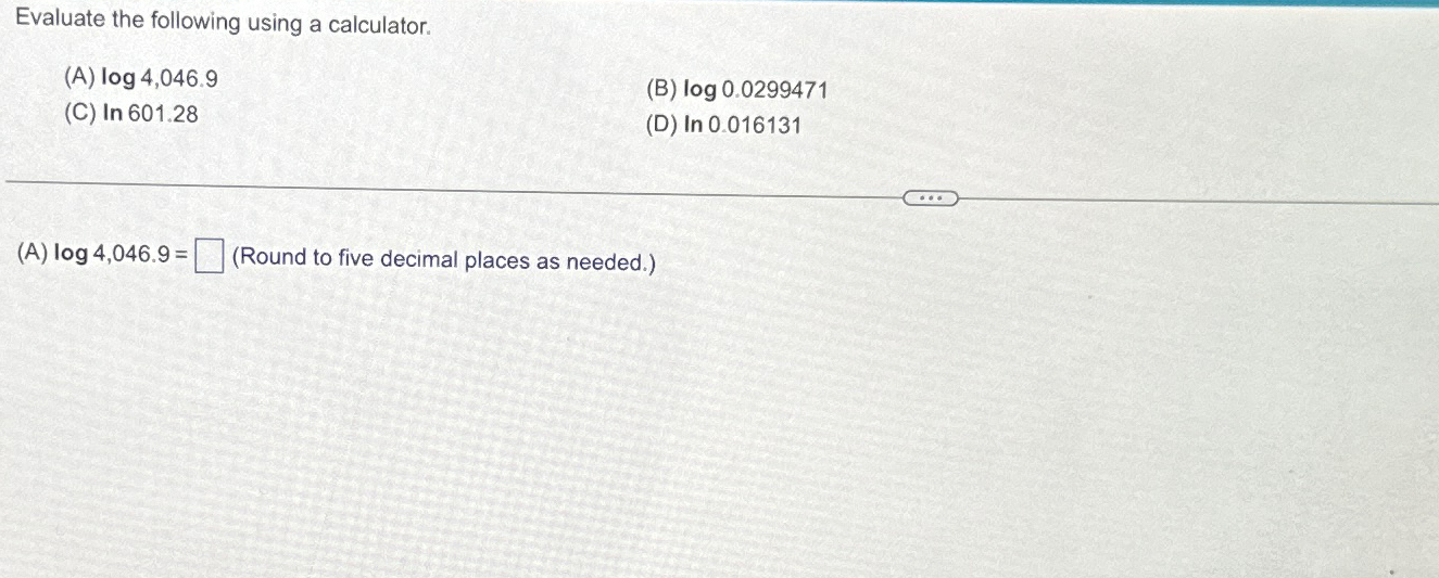 Solved Evaluate the following using a | Chegg.com