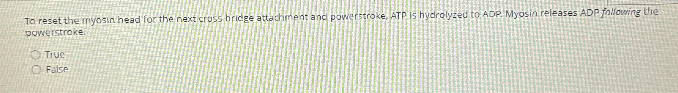 Solved To reset the myosin head for the next cross-bridge | Chegg.com